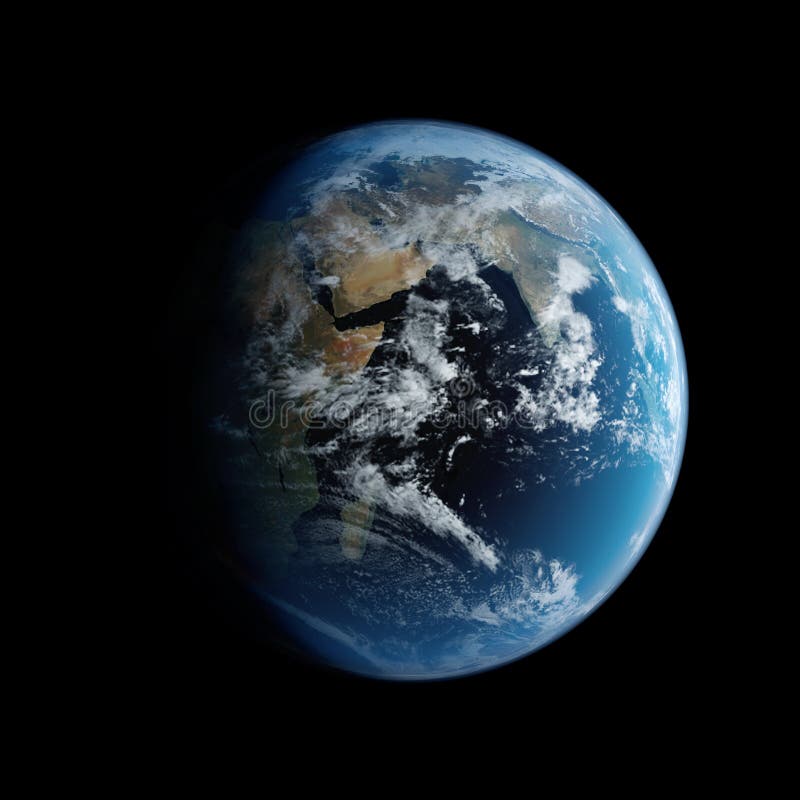 Earth Day View in Dark Space Concept View Stock Illustration ...