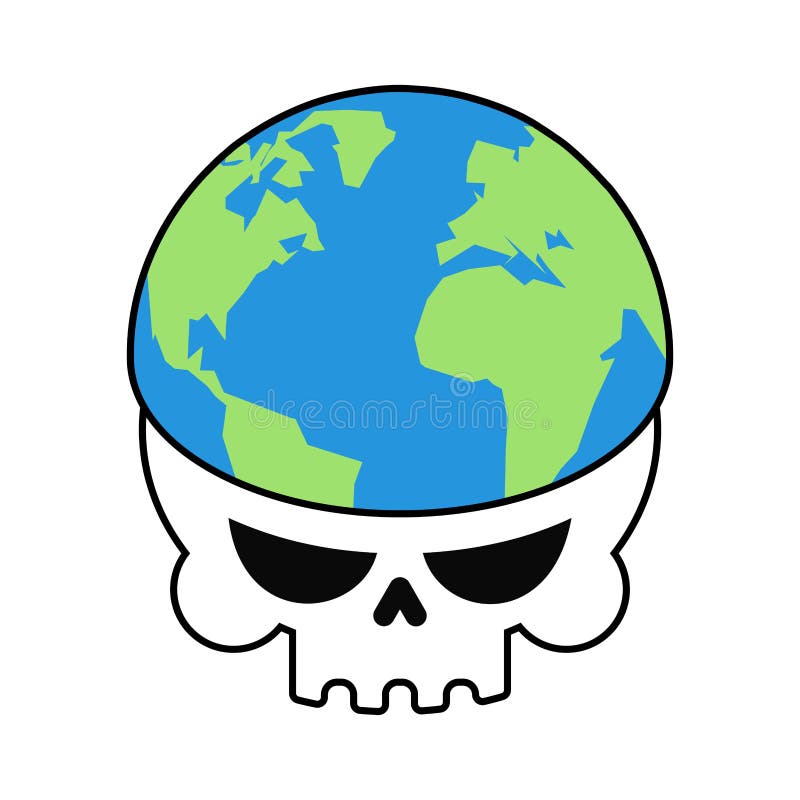 Earth Death Skull To Planet. End of World Stock Vector - Illustration ...