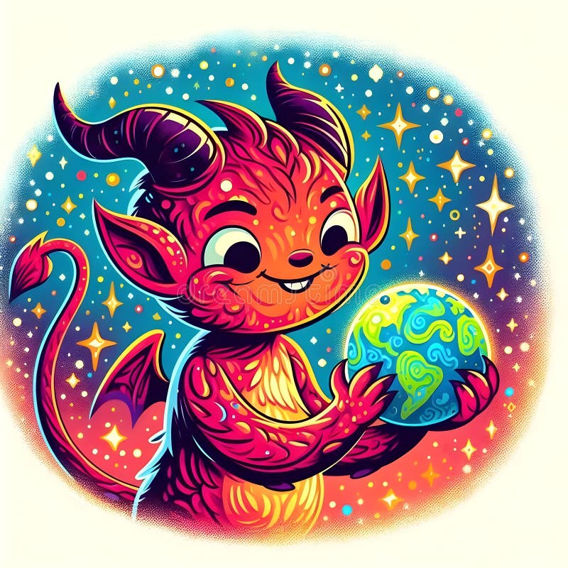 Earth in demon hand stock illustration. Illustration of planet - 373198811