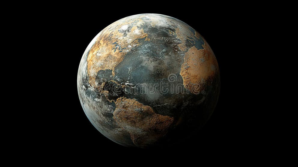 Earth, Desolate, Cosmic View, Dying Planet Stock Illustration ...