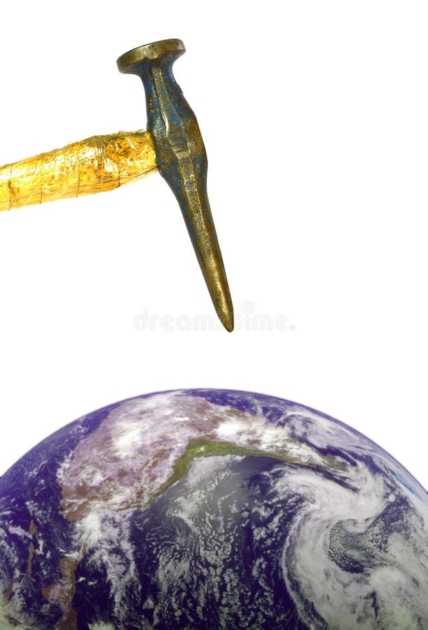 Earth Destruction stock image. Image of globe, hammer - 6753923