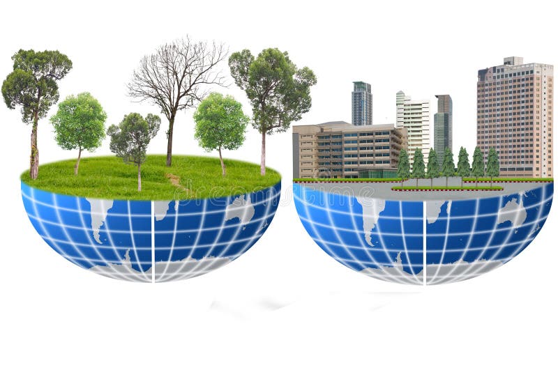 Earth with the Difference between Earth. Stock Illustration ...