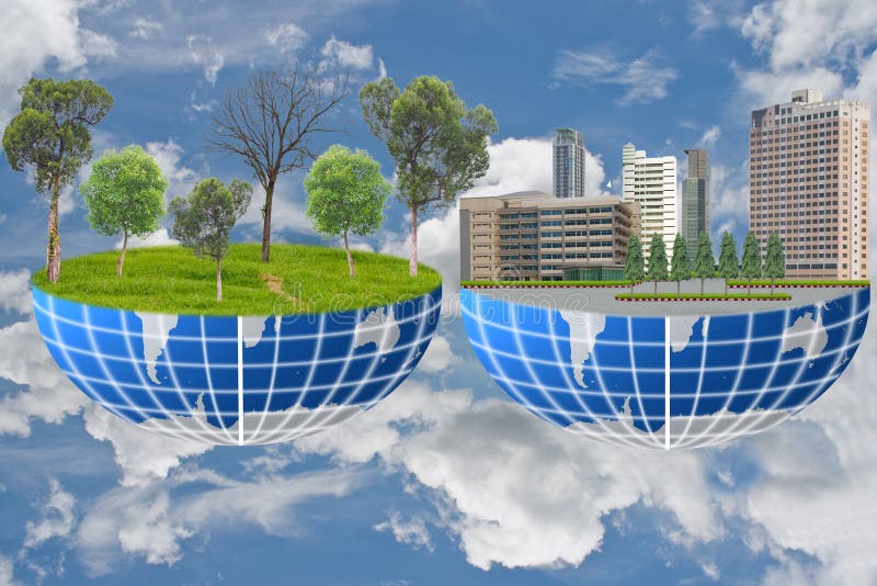 Earth with the Difference between Earth. Stock Illustration ...