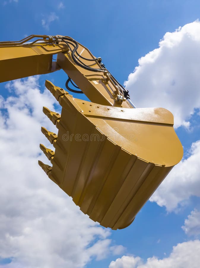 Earth Digger Machine S Scoop Lifted Stock Photo - Image of earth ...