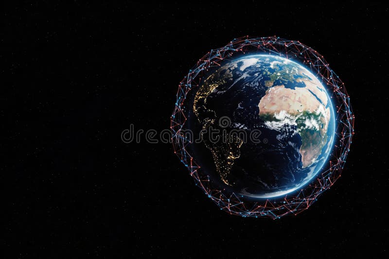 Earth in a Digital Network, a Connected World of the Future. Space for ...