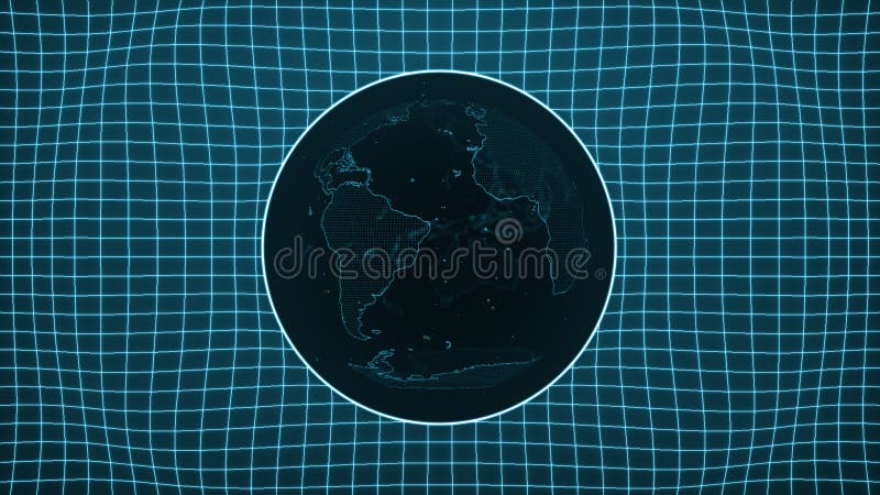 Earth Digital World Technology Business Economy Wireframe Grid Wave Net ...