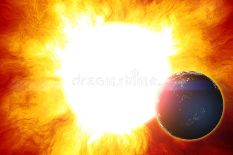 Earth Disaster Sun Heat Space Stock Illustration - Illustration of ...