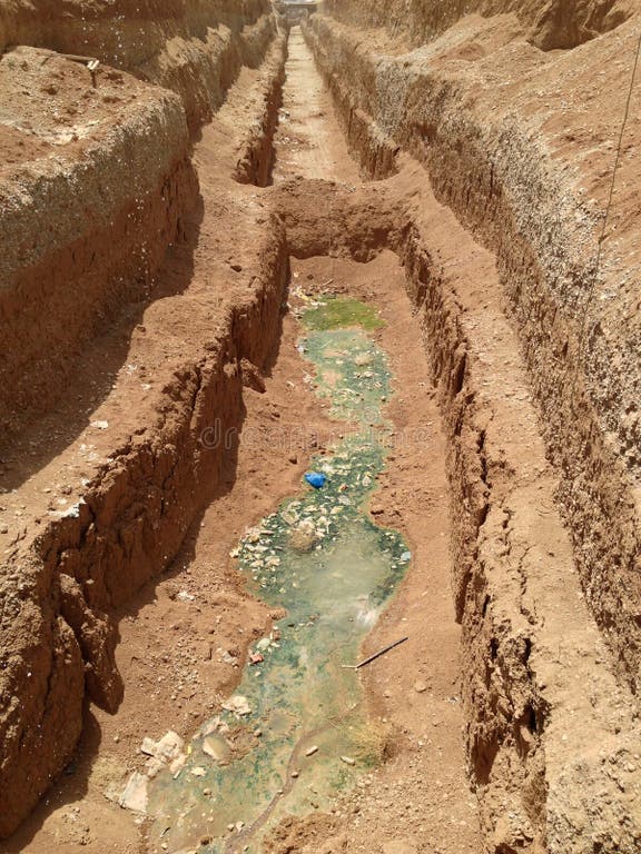 Earth ditch stock photo. Image of deep, built, erbil - 32092960