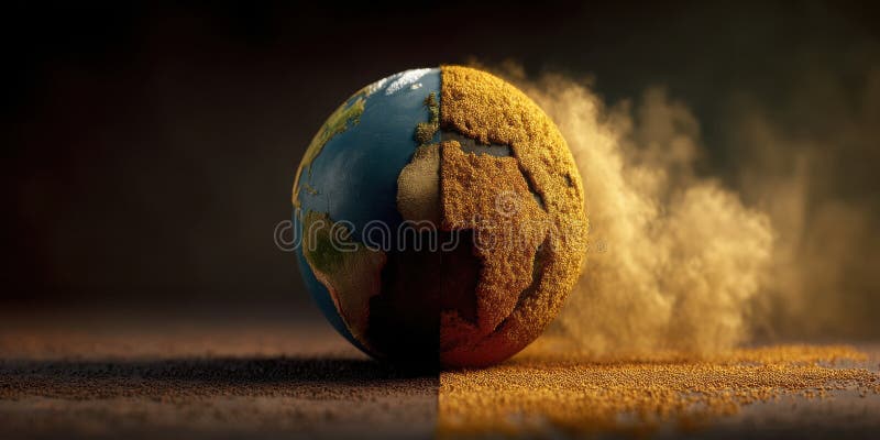 Earth Divided with Natural Textures Showing Sand and Dust Effects on a ...