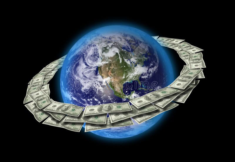 Earth and dollars stock illustration. Illustration of financial - 2483958