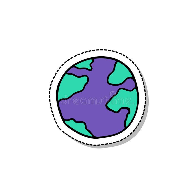 Earth Doodle Icon, Vector Illustration Stock Illustration ...