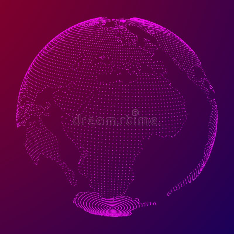 Earth with dots stock vector. Illustration of sphere - 100624697