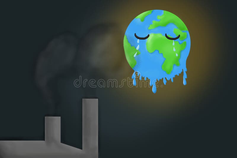 The Earth Drawing for Global Warming Concept Stock Illustration ...