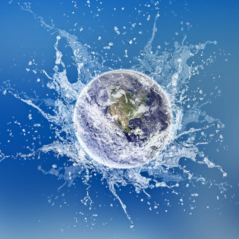 Planet Earth Splashing In Water Stock Illustration - Illustration of ...