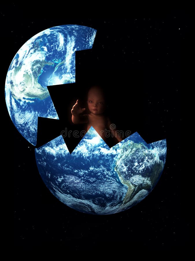 Earth Egg Hatching Baby 2 stock illustration. Illustration of caucasian ...