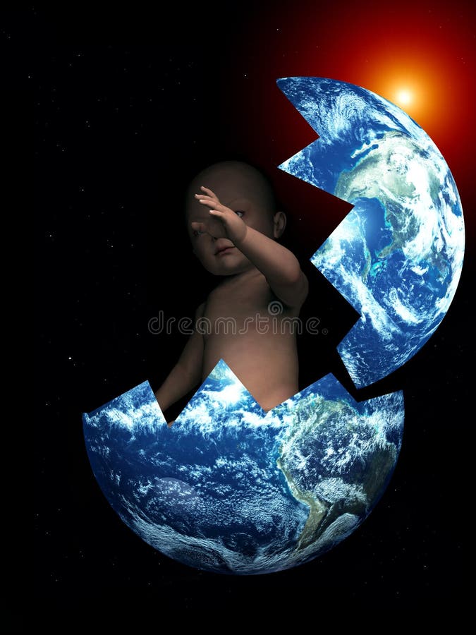 Earth Egg Hatching Baby 5 stock illustration. Illustration of earth ...