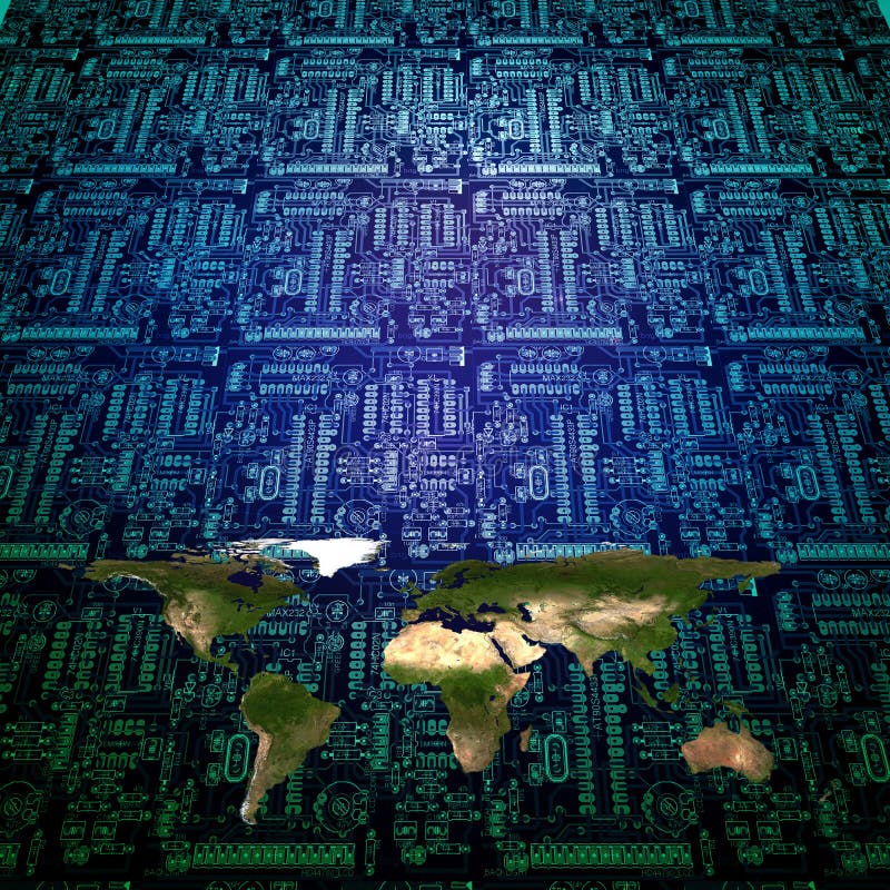 Earth and electronic stock illustration. Illustration of global - 23668717