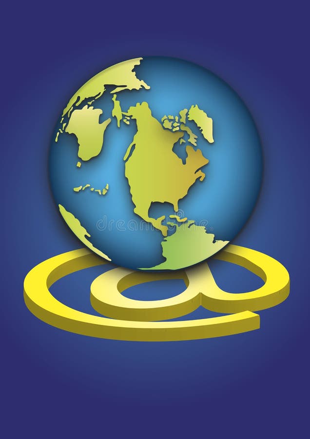 Earth and Email stock illustration. Illustration of laptop - 2720418