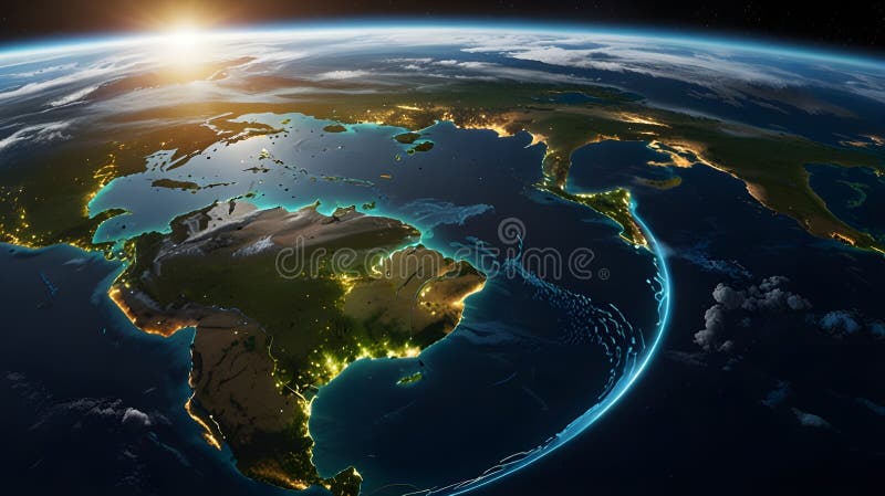 Earth Encircled by Advanced Technology and AI Systems Dedicated To ...