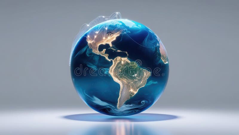 Earth Enclosed in a Transparent Glass Sphere Representing Global Unity ...