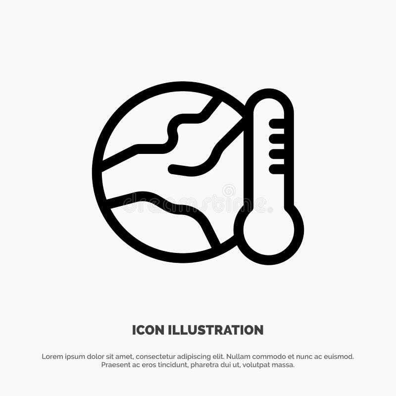 Earth, Environment, Global, Hot, Temperature Line Icon Vector Stock ...