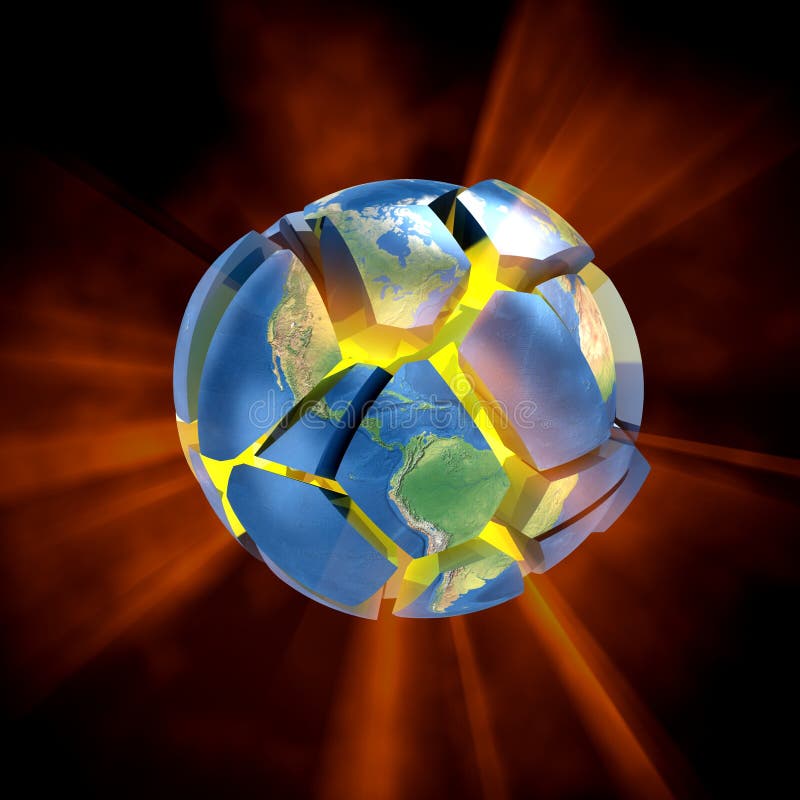 Earth explode. stock illustration. Illustration of global - 40096494