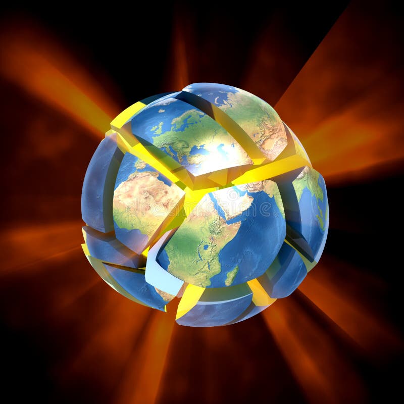 Earth explode. stock illustration. Illustration of crash - 40096516