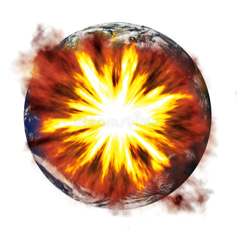 Exploding Earth stock illustration. Illustration of flaming - 16269889