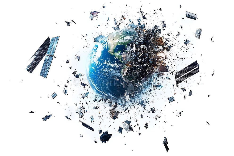Earth Exploding with Space Debris Illustrating the Growing Problem of ...