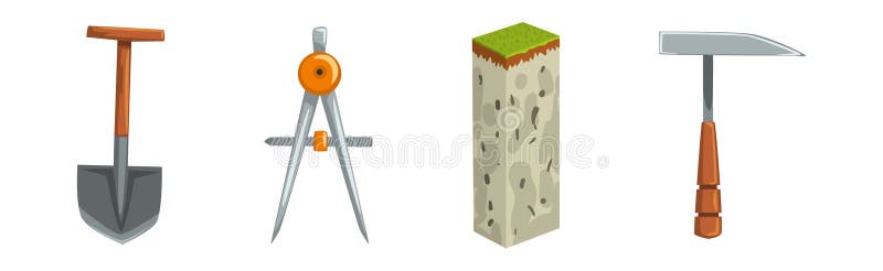 Earth Exploration and Geological Discovery Tool Vector Set Stock Vector ...