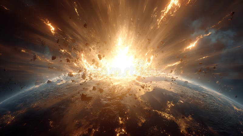 Earth Explosion, AI Generated Stock Illustration - Illustration of ...