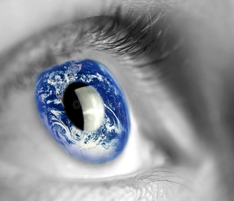 Earth in eye stock image. Image of close, look, detailed - 9804173