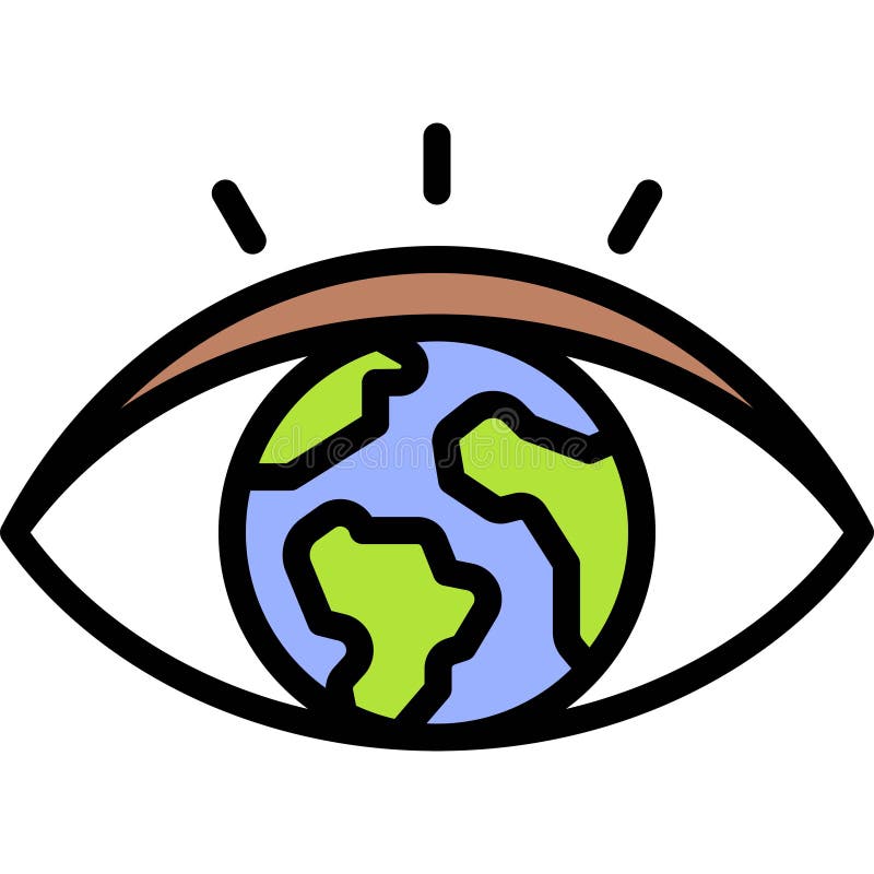 Earth Eye Icon, Earth Day Related Vector Stock Vector - Illustration of ...