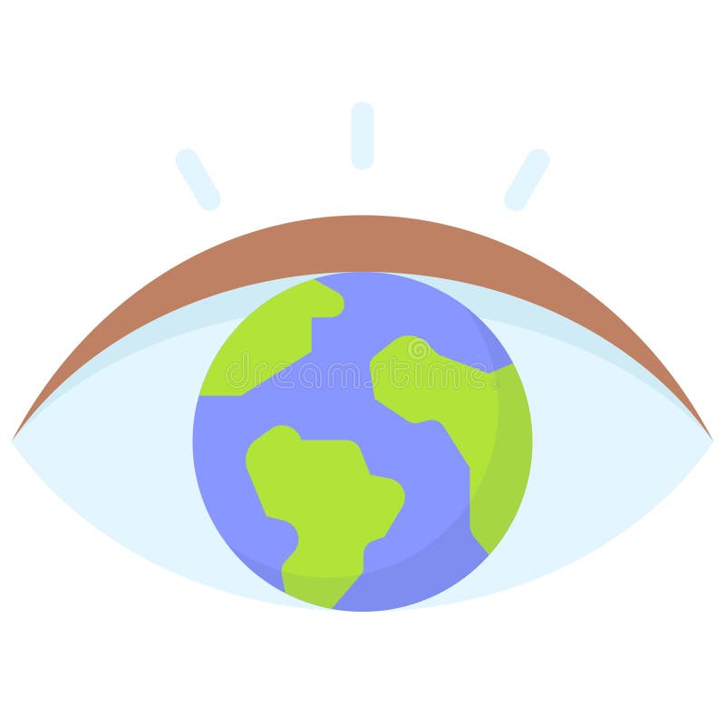 Earth Eye Icon, Earth Day Related Vector Stock Vector - Illustration of ...