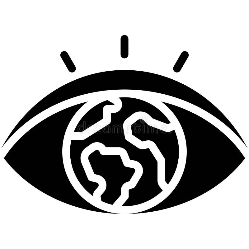 Earth Eye Icon, Earth Day Related Vector Stock Vector - Illustration of ...