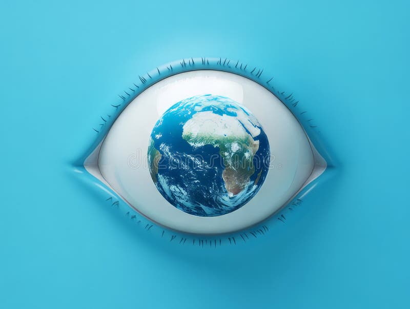 Earth within Eye Symbolizes Global Vision and Environmental Awareness ...