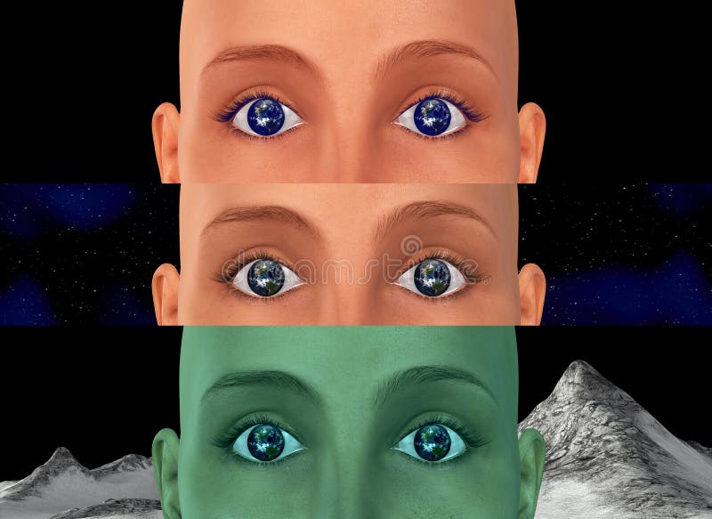 Earth Eyes Universe Space Exploration Stock Illustration - Illustration ...