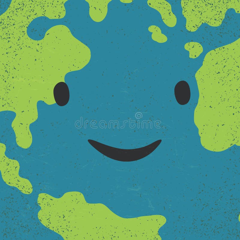 Earth Face Closeup. Earth Day Concept Image Stock Vector - Illustration ...