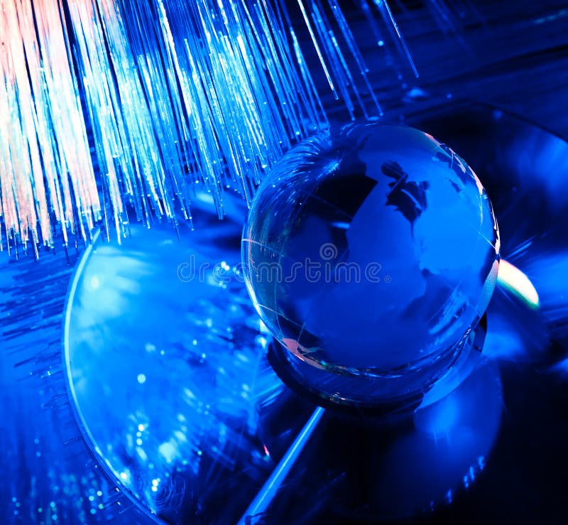Earth and fiber optics stock photo. Image of bright, communicate - 13124436