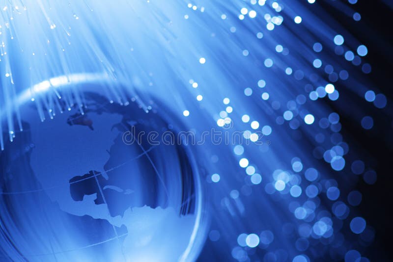 Earth & fiber optics stock photo. Image of futuristic - 6683068