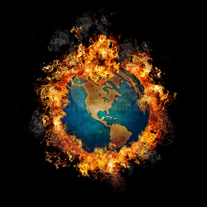Earth on Fire stock illustration. Illustration of canada - 12300949
