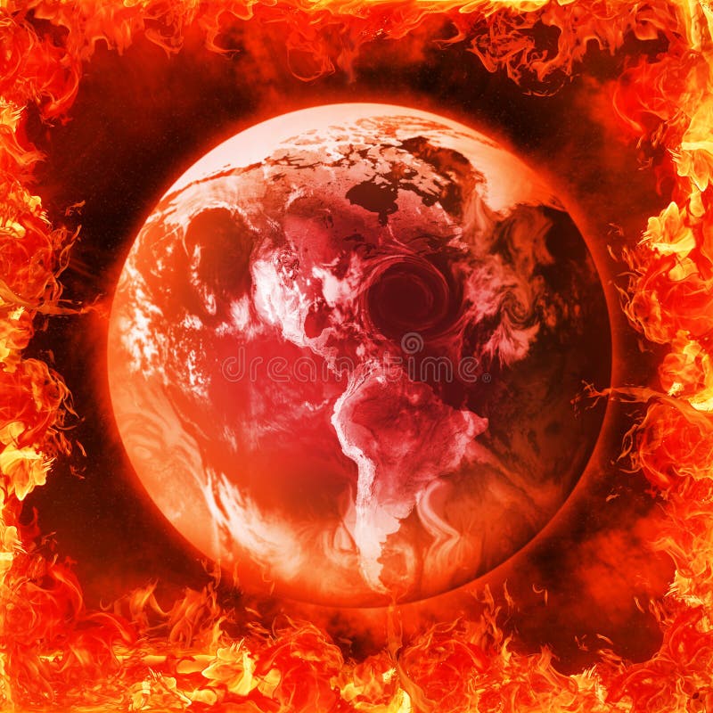Earth on fire stock illustration. Illustration of asia - 17297916