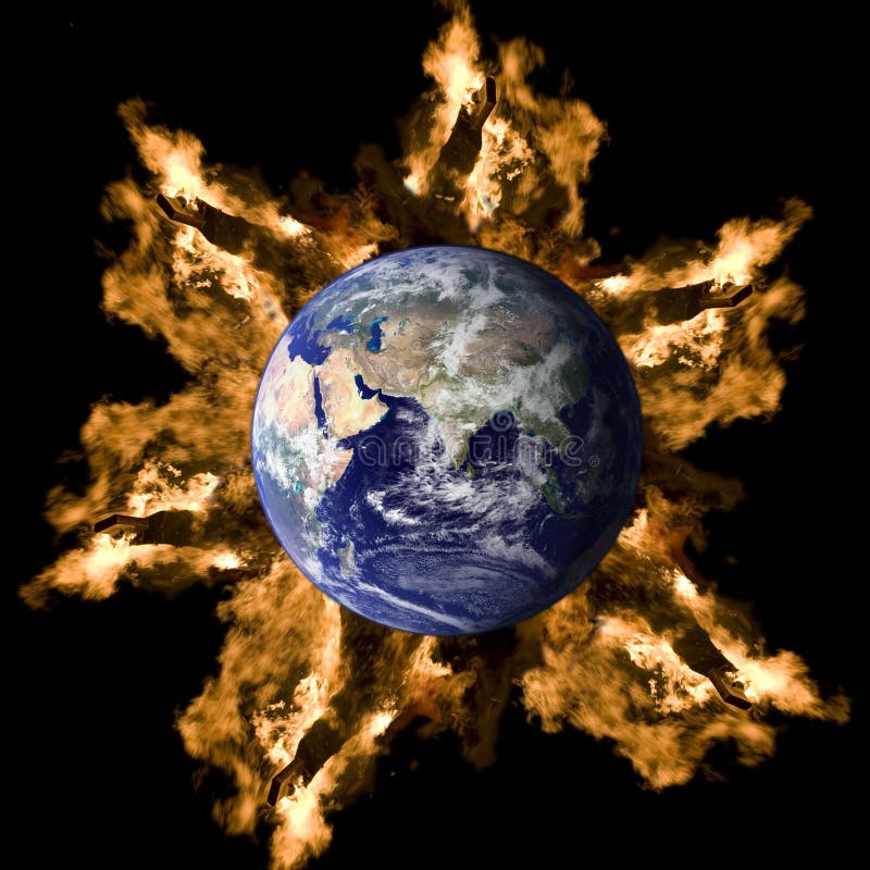 Earth and Fire stock image. Image of fire, apocalypse - 2411375