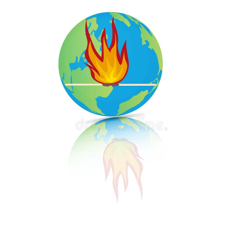 Matches with Fire and Flames on Earth Globe Stock Vector - Illustration ...