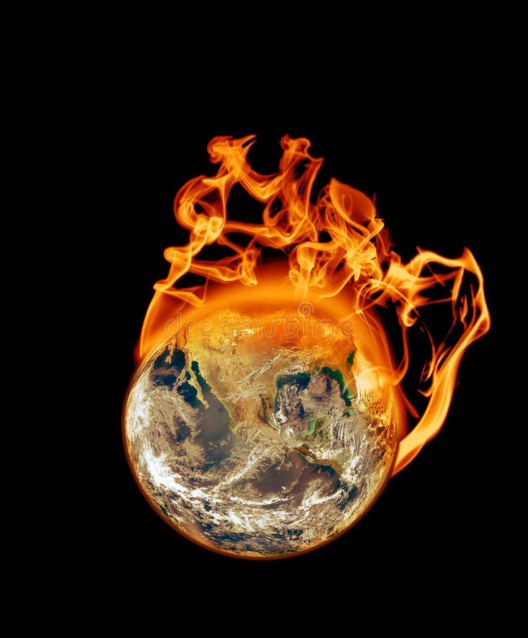 Earth on Fire stock illustration. Illustration of planet - 28537014