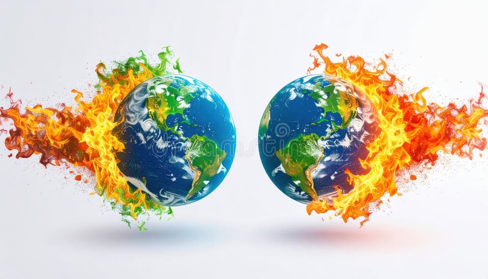 Earth Fire and Ice Contrast, Fire and Earth Particle Interaction ...