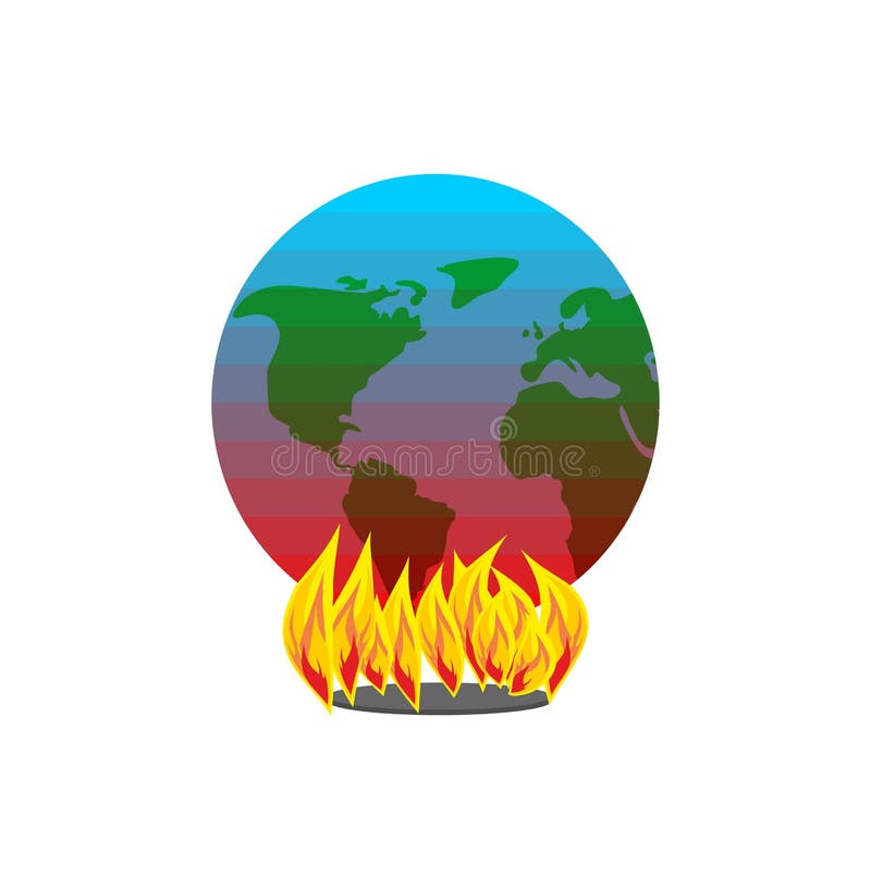Earth is on Fire. Planet Earth is on Fire Stock Vector - Illustration ...