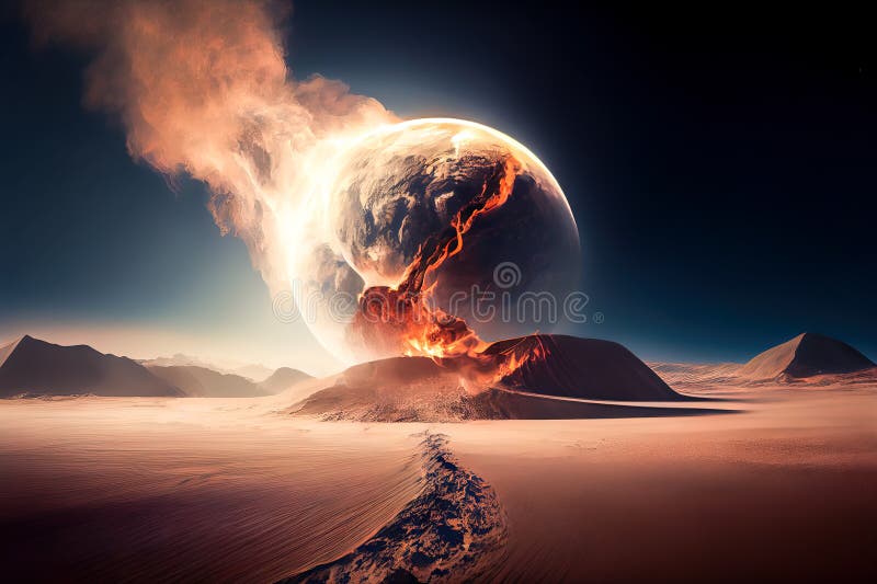 Earth on Fire View from Space, 3d Illustration. Generative AI Stock ...