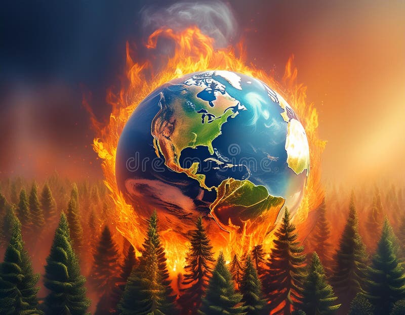 Wildfire in Forest Natural Catastrophe,uncontrolled Fire Stock ...