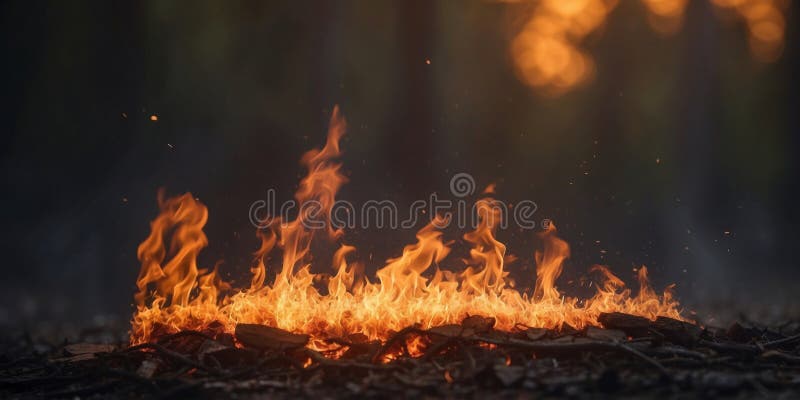Earth on Fire with Wildfire Forest Fire in Climate Change. Stock Image ...
